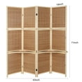 Fionafurn 4 Panel Bamboo Woven Room Divider with Display Shelves ...