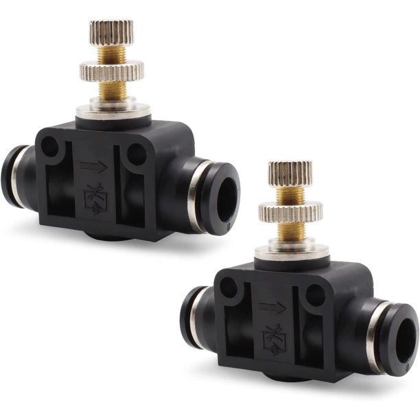 Pieces 8mm Throttle Valve, Pneumatic Speed Controller, Black Ball Valve ...