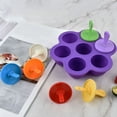 7-Cavity Silicone Popsicle Mold with Lid and Colorful Sticks BPA Free ...