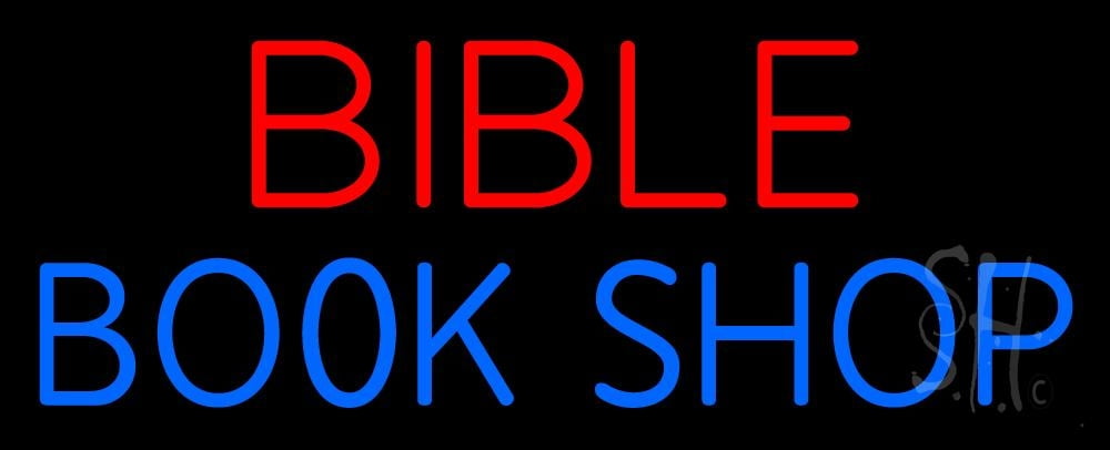 Red Bible Blue Book Shop LED Neon Sign 13" Tall x 32" Wide - inches ...