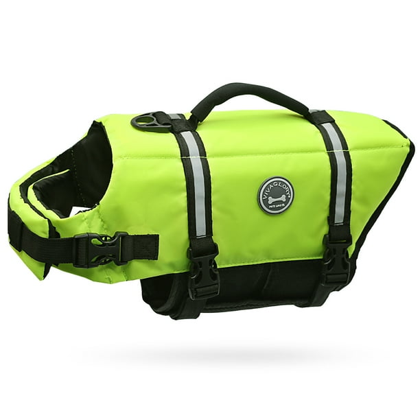 VIVAGLORY Dog Life Jacket Vest for Swimming, Ripstop, Bright Yellow ...