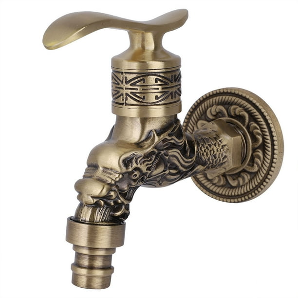 Wall Mounted Faucet, Electroplated Antique Brass Water Tap For For ...