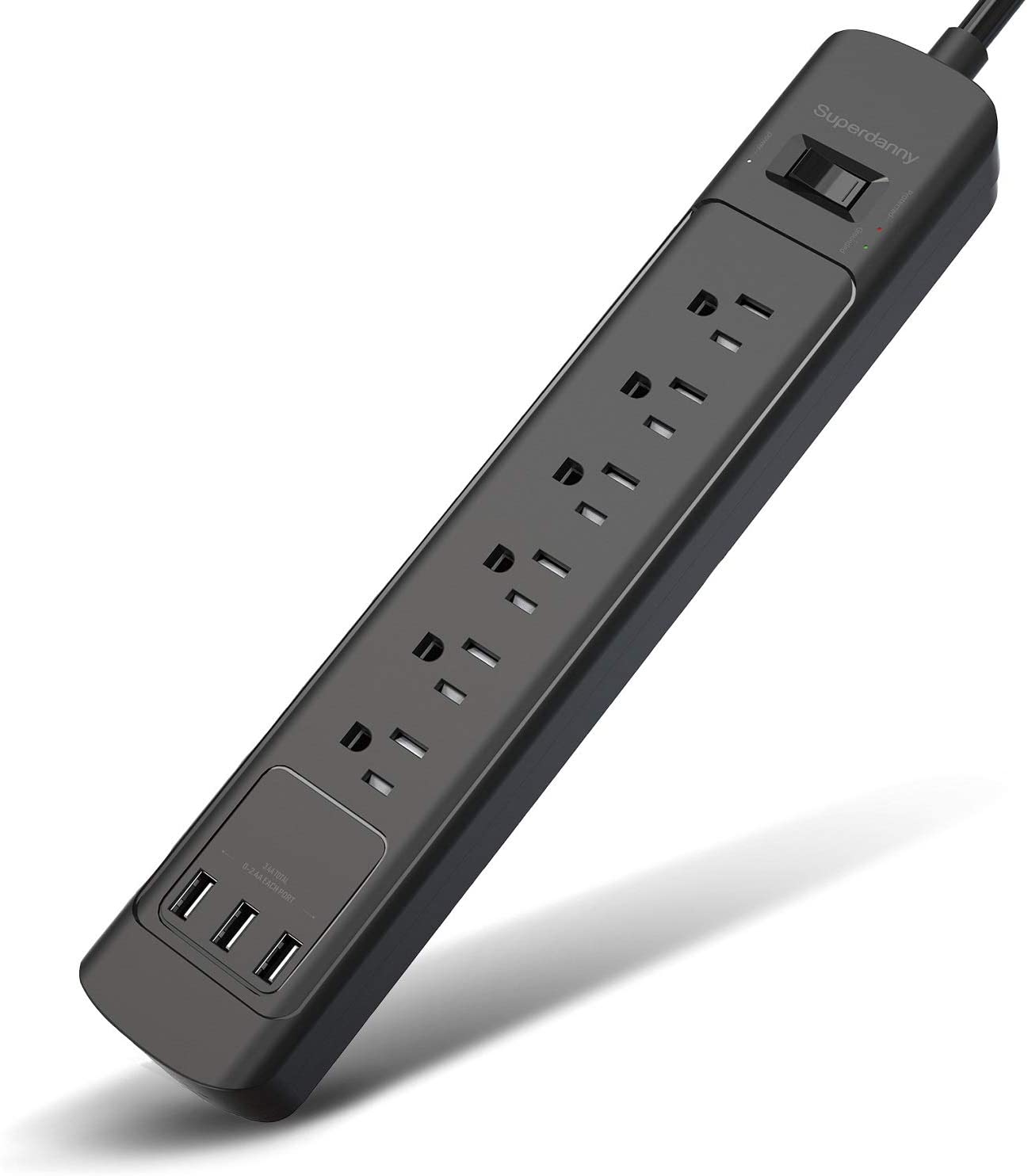 Surge Protector Power Strip with USB ETL Approval 15A Angle Flat Plug ...