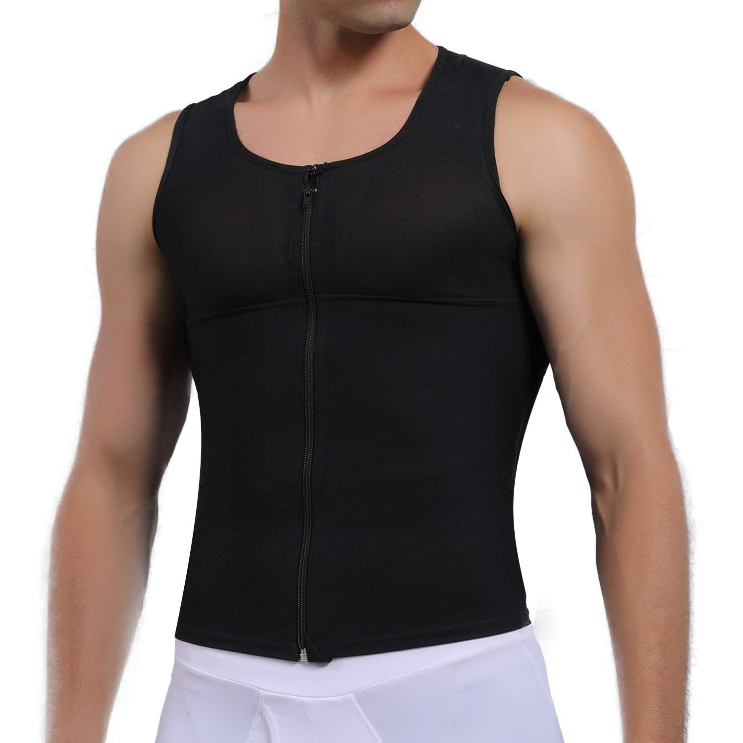 Mens Compression Seamless Slimming Vest Waist Trainer Tank Top Tummy ...