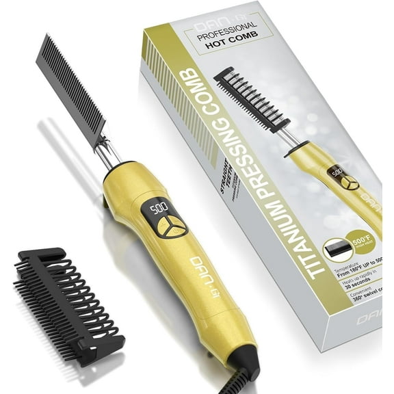 Hot & Hotter Ceramic Electrical Pressing Comb, Black & Gold - Walmart.com