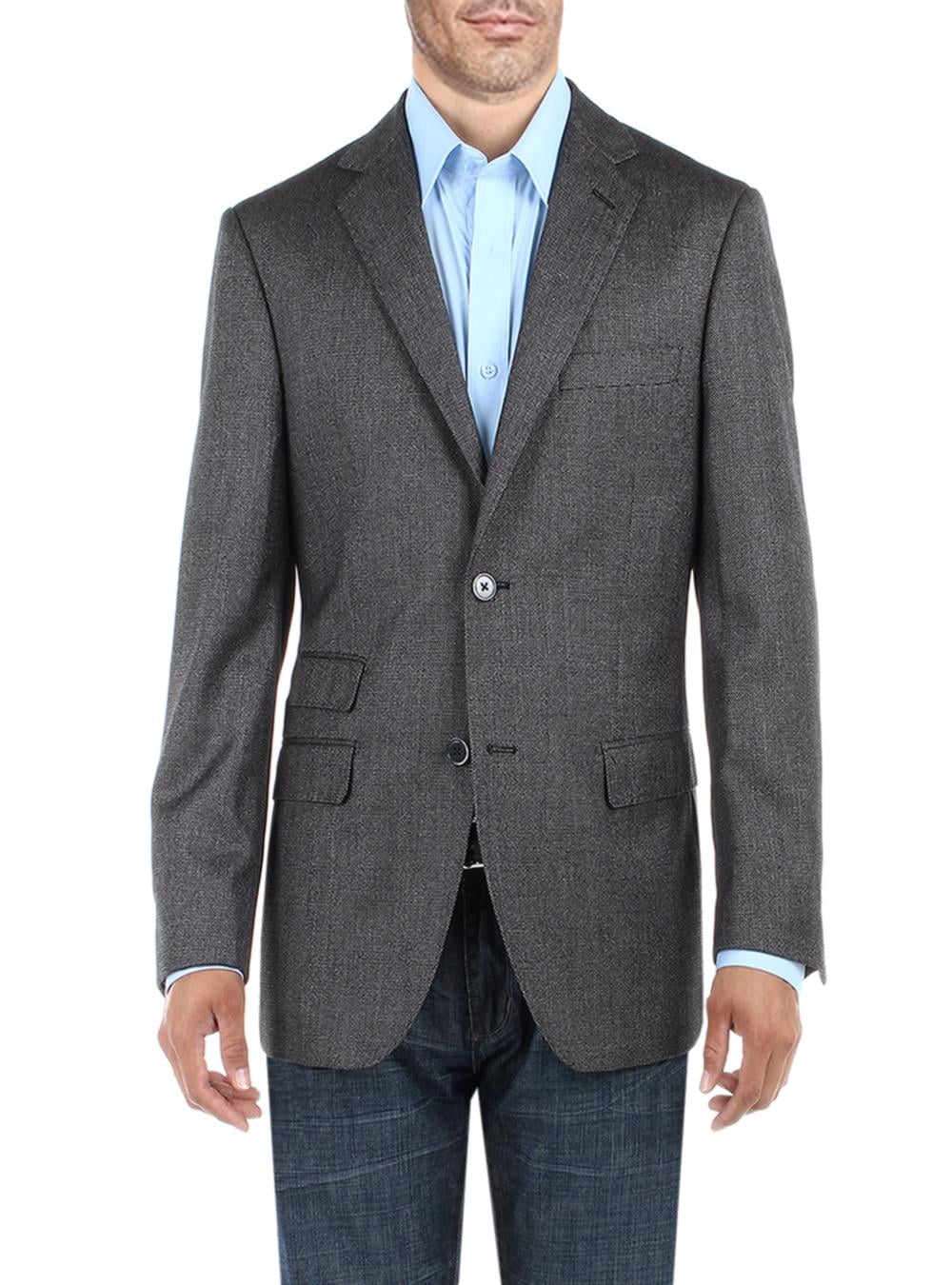 DTI BB Signature Men's Dress Suit Jacket Two Button Birdseye Modern Fit ...