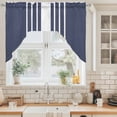 Abstract White Striped Swag Valance for Windows, Simple Blue Modern ...