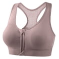 3-Pack Zip Front Sports Bra for Women Fishnet Racerback Workout Crop ...
