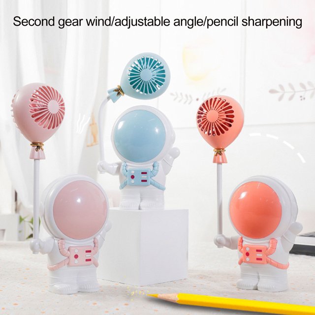 Hesroicy Desk USB Fan with Sharpener Cute Spaceman Strong 2 Speeds ...