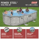 Coleman Power Steel Oval Pool Set, 16x10x42 in., Metal Frame, with Pump ...