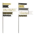 Pennant Flag You Did It! Graduation Cake Toppers, Black & Gold, 2pc ...