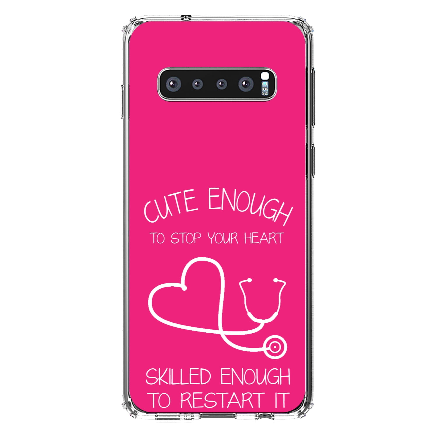 DistinctInk Clear Shockproof Hybrid Case for Samsung Galaxy S10+ PLUS(6 ...