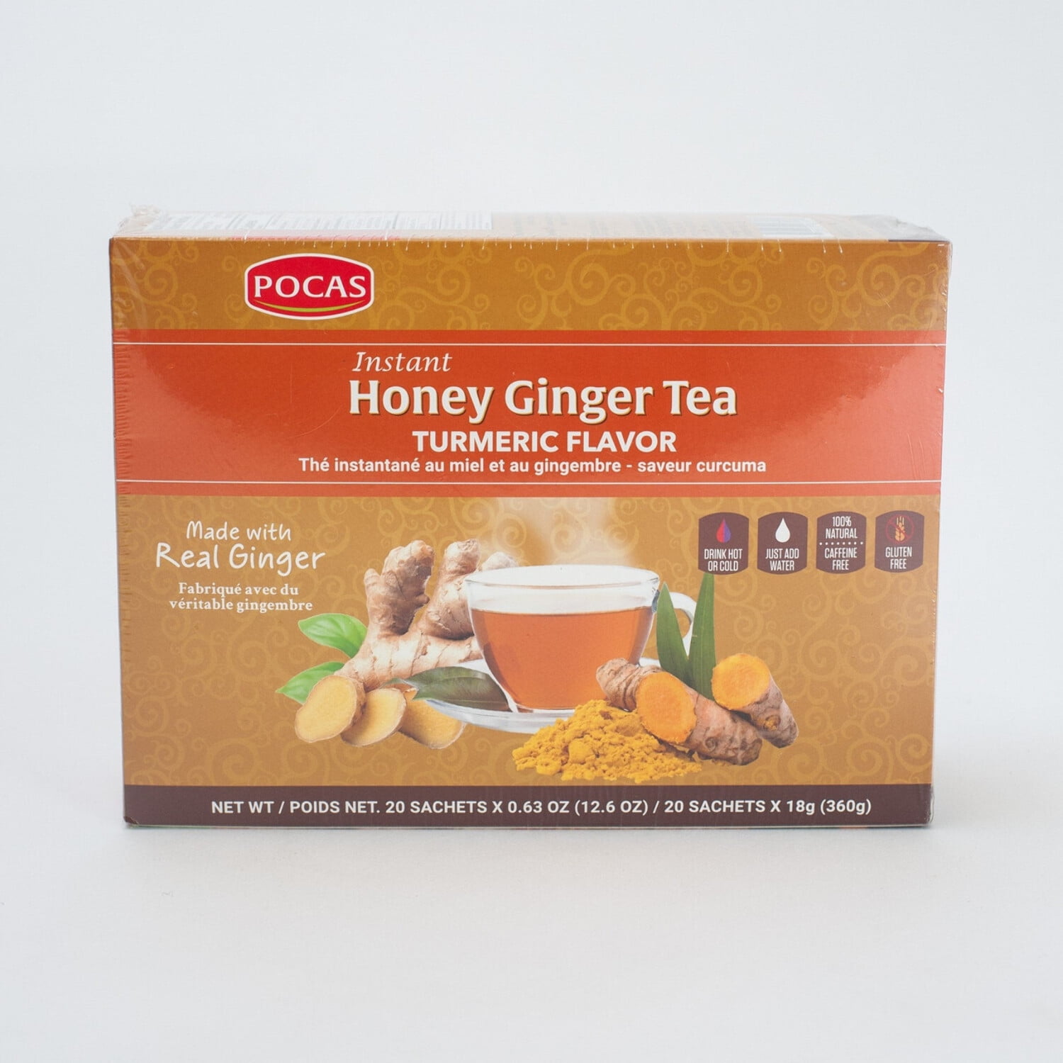 Instant Honey Ginger Tea - Turmeric Flavor - Walmart.com