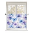 Blue Purple Sheer Curtains 54 Inch Long 1 Panel Flowers Pansy ...