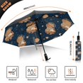 Astronaut Capybara Pattern Umbrella Folding Sun Umbrella Travel Auto ...