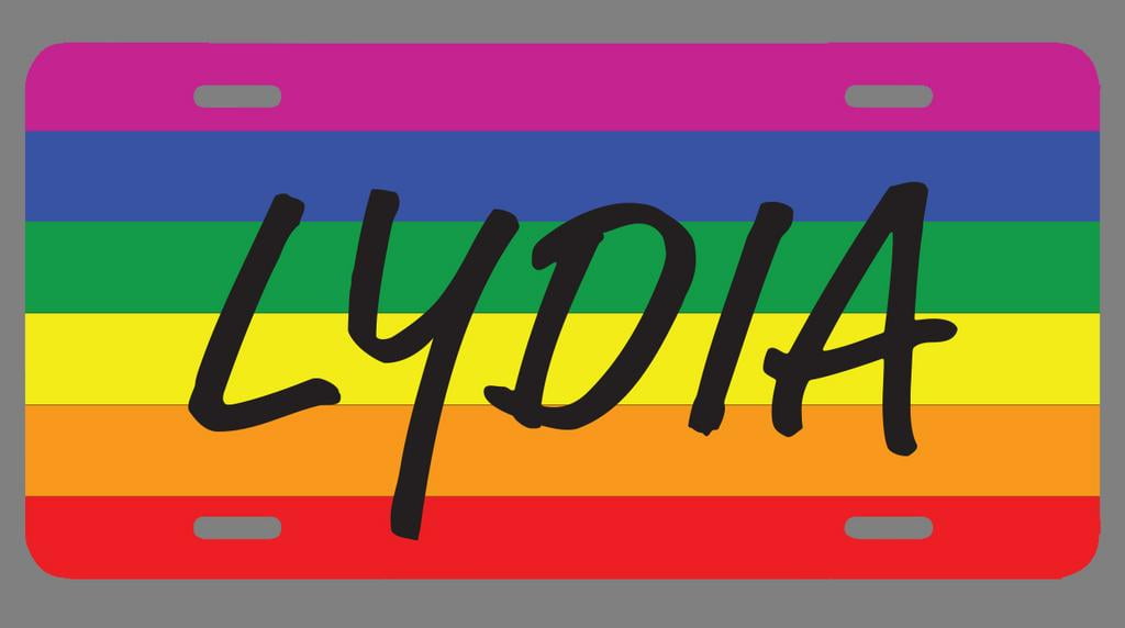 Lydia Name Pride Flag Style License Plate Tag Vanity Novelty Metal | UV ...