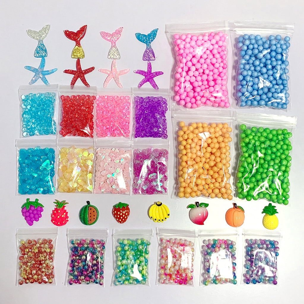 Mermaid Pearl Shell Sequins Fruit Slime Supplies Kit For DIY Slime ...