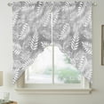 Ash Fronds Swag Curtain Valance for Window 2 Panels Gray Silver Slate ...