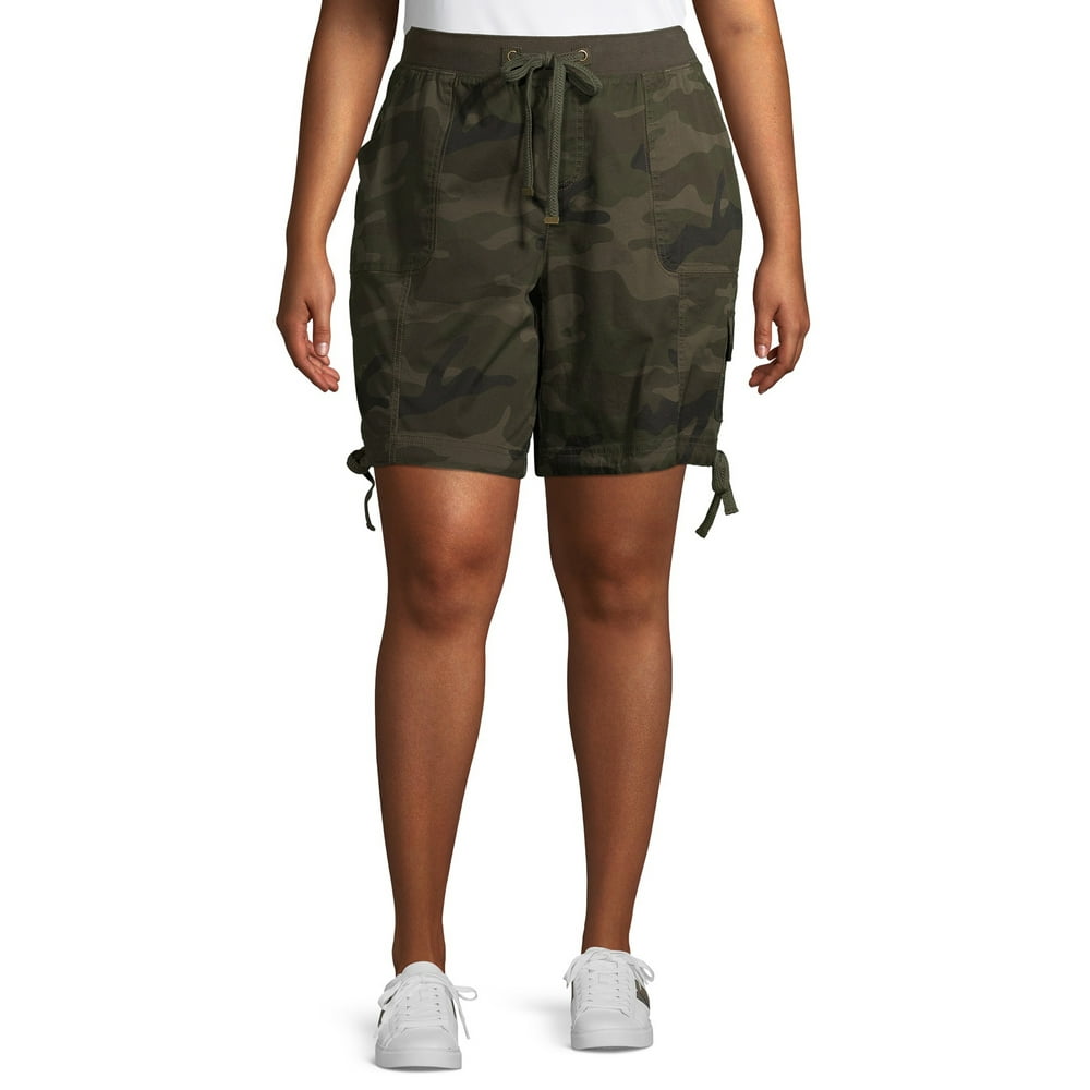 Terra & Sky - Terra & Sky Women's Plus Size Printed Cargo Shorts ... Terra & Sky - Terra & Sky Women's Plus Size Printed Cargo Shorts ...