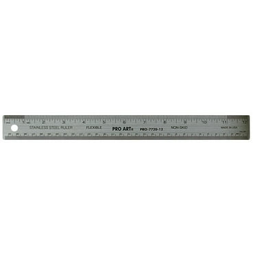 Business Source Nonskid Stainless Steel Ruler 12" Length - 1/16, 1/32 ...