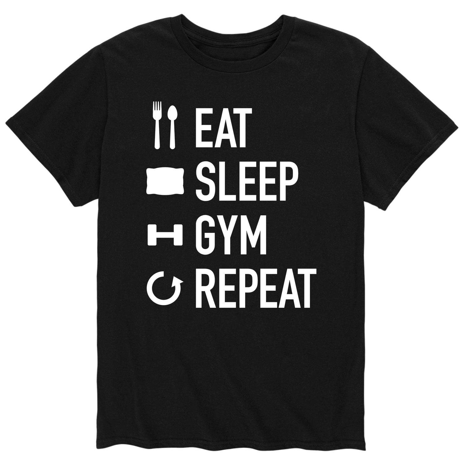 Instant Message Eat Sleep Gym Repeat Mens Short Sleeve Graphic T