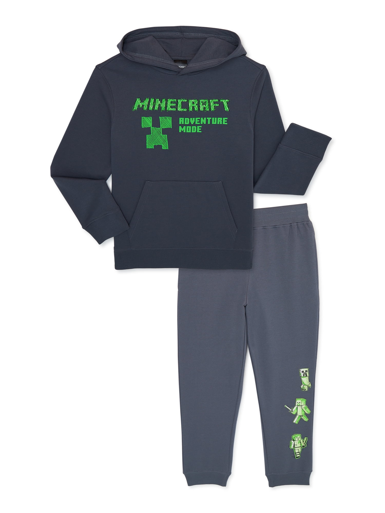 Minecraft Boys Two-Tone Graphic Hoodie & Jogger Pant Set, 2-Piece ...