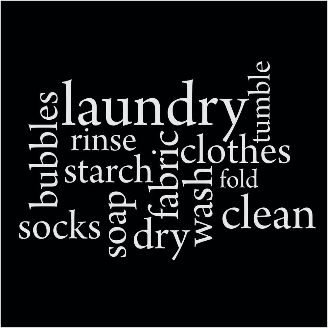 Laundry Word Jumble Vinyl Decal - Medium - White - Walmart.com