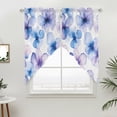 Blue Purple Swag Valances for Windows 45 inches Long, Flowers Pansy ...