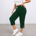 Angala Ladies Casual Pants Solid Cropped Pants Straight Leg High ...