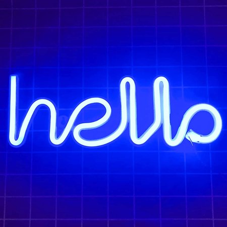 FanShowNeon Light,LED Hello Neon Word Sign Neon Letters Light Art ...
