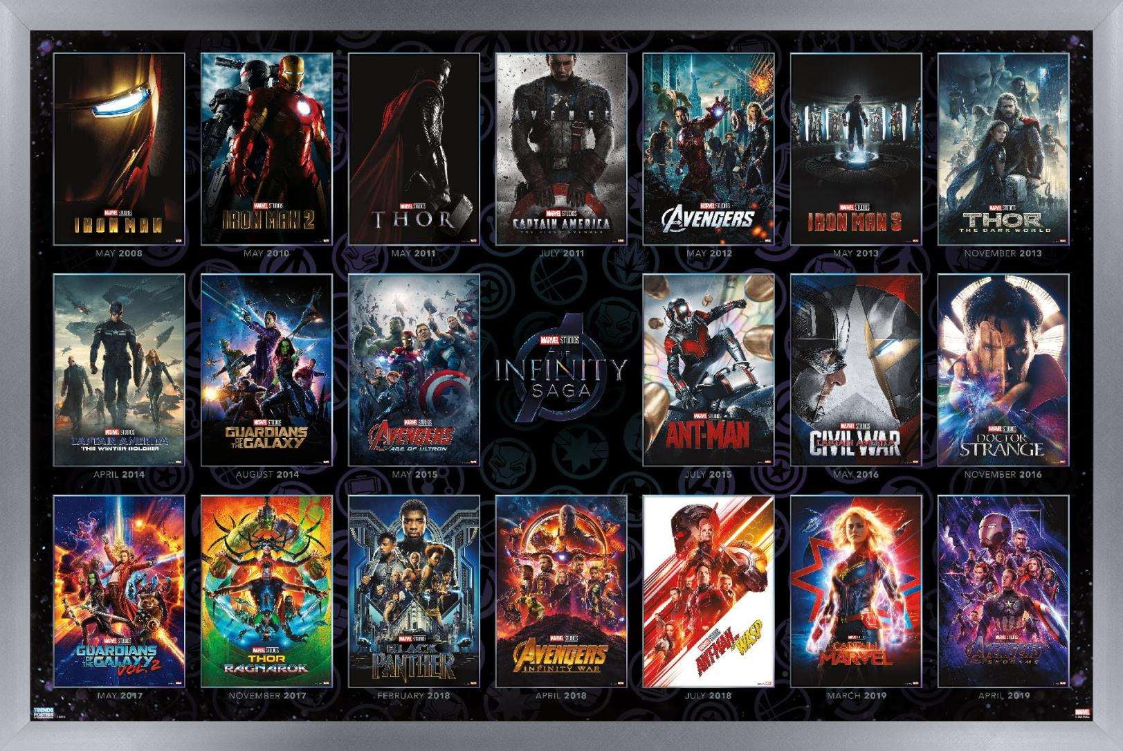 Marvel Avengers: The Infinity Saga - One Sheet Grid Wall Poster, 14.725 ...