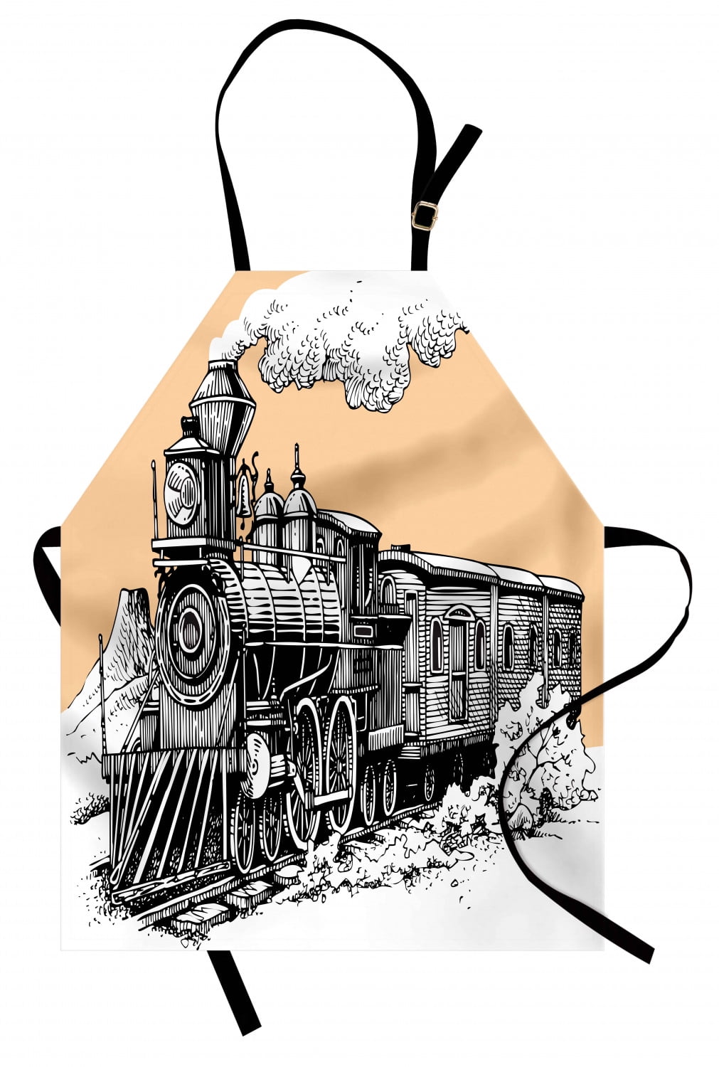 Steam Engine Apron Vintage Wooden Train Rail Wild West Wagon in ...