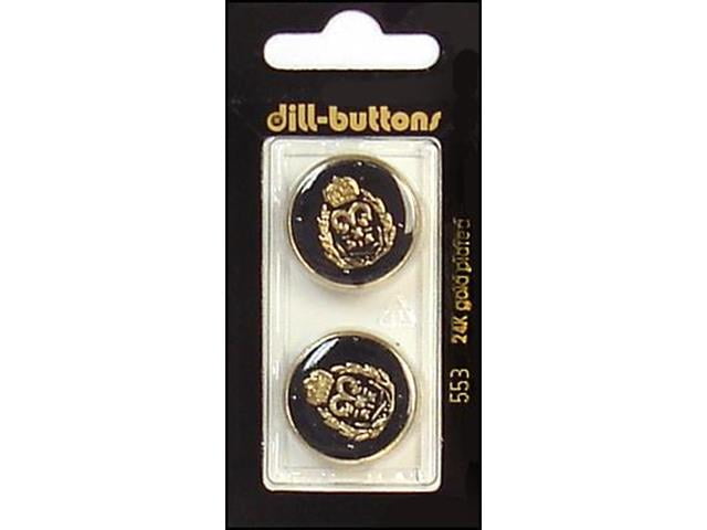 Dill Buttons 23mm 2pc Shank Enamel Black/Gold - Walmart.com - Walmart.com
