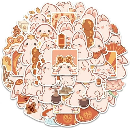 Rabbit Stickers Bunny Stickers Pack 40pcs-Suitable for Laptop Travel ...