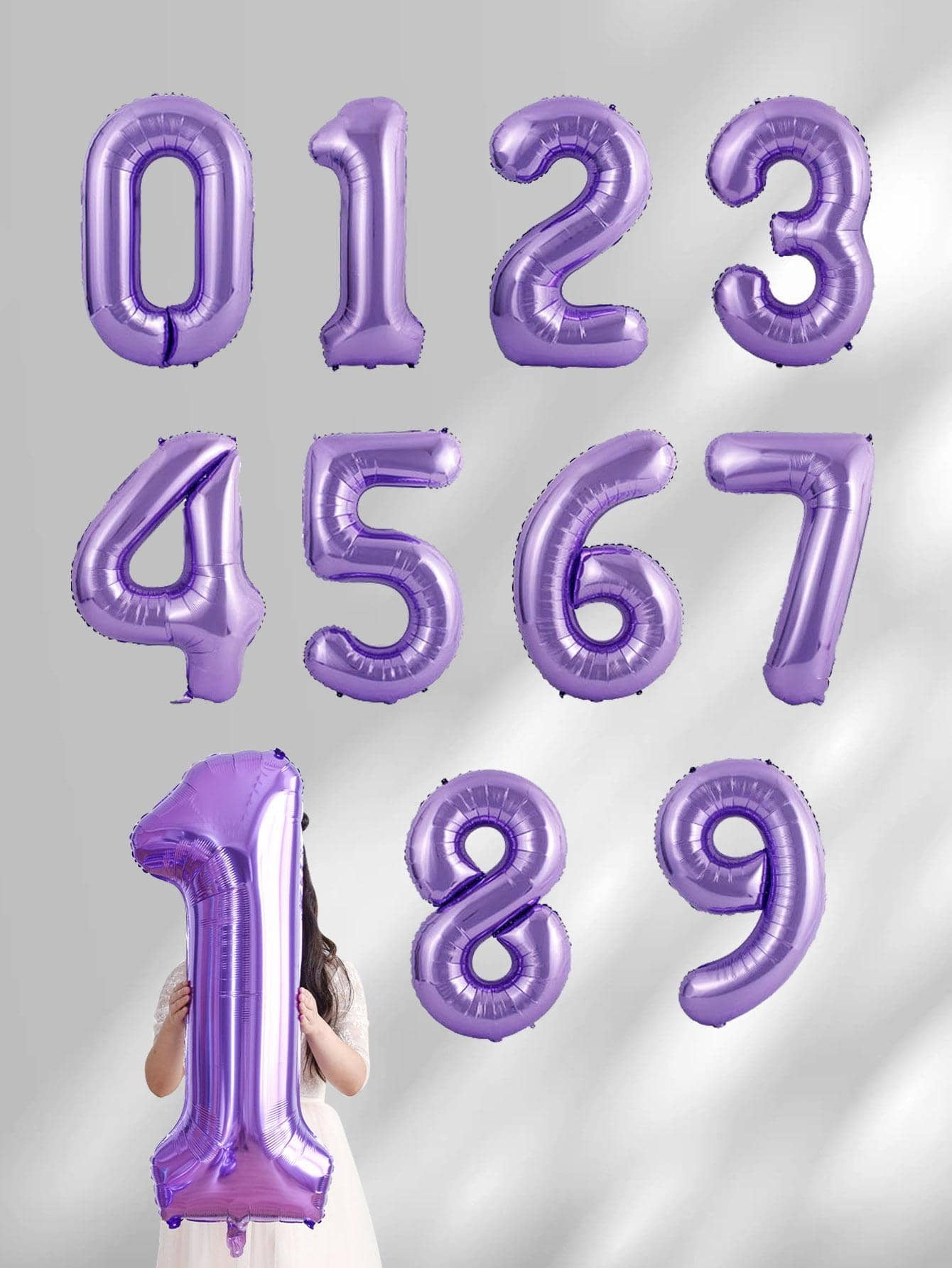 1pc Number Shaped Balloon, 40 Inch Big Purple Polyamide Balloon For ...