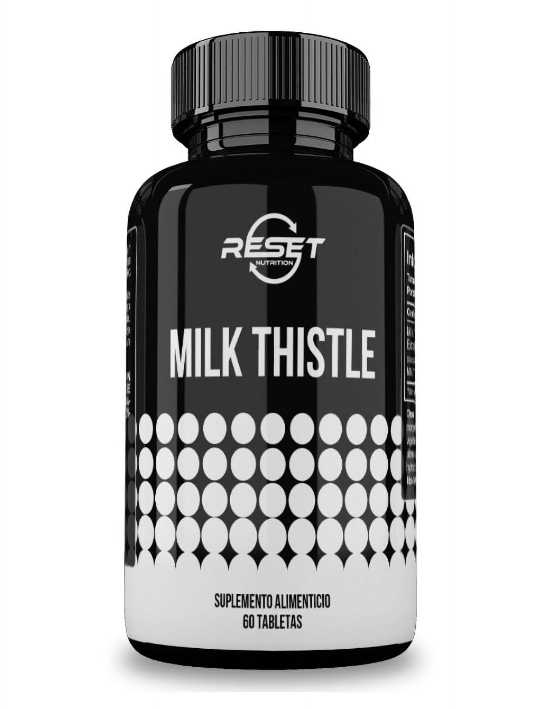 Reset Nutrition Milk Thistle | 450 Mg | 60 Servings | 60 Capsules ...