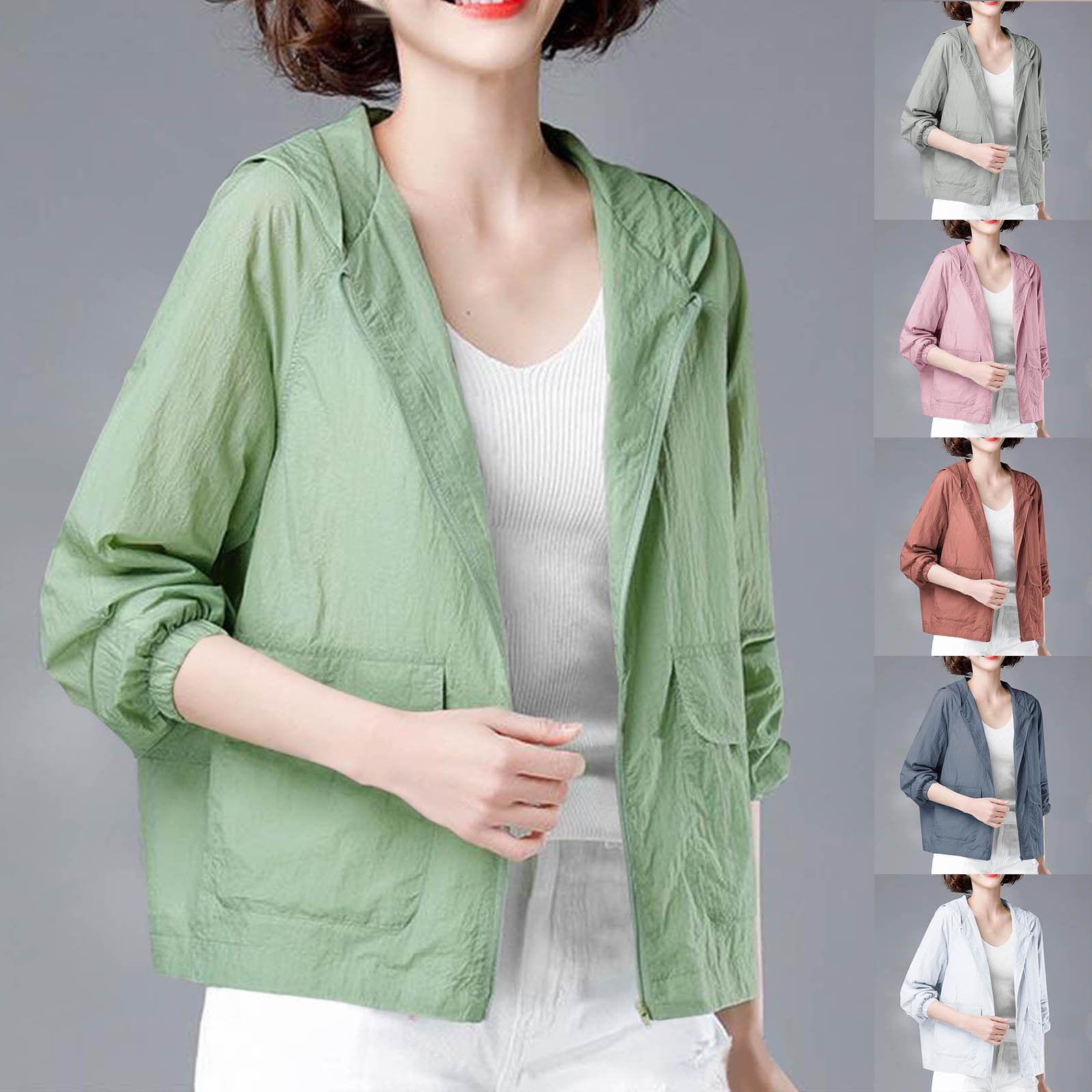 Click here for Yuyuzo Women Summer Jacket Long Sleeve Hooded Swea... prices