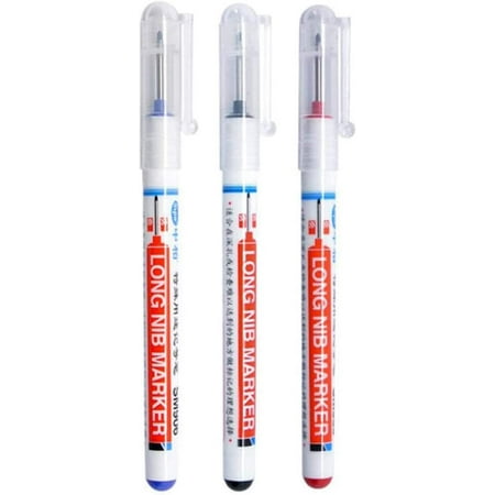 3pcs 3 Color Long Head Deep Hole Marker Long Nosed Marker Deep Drill ...