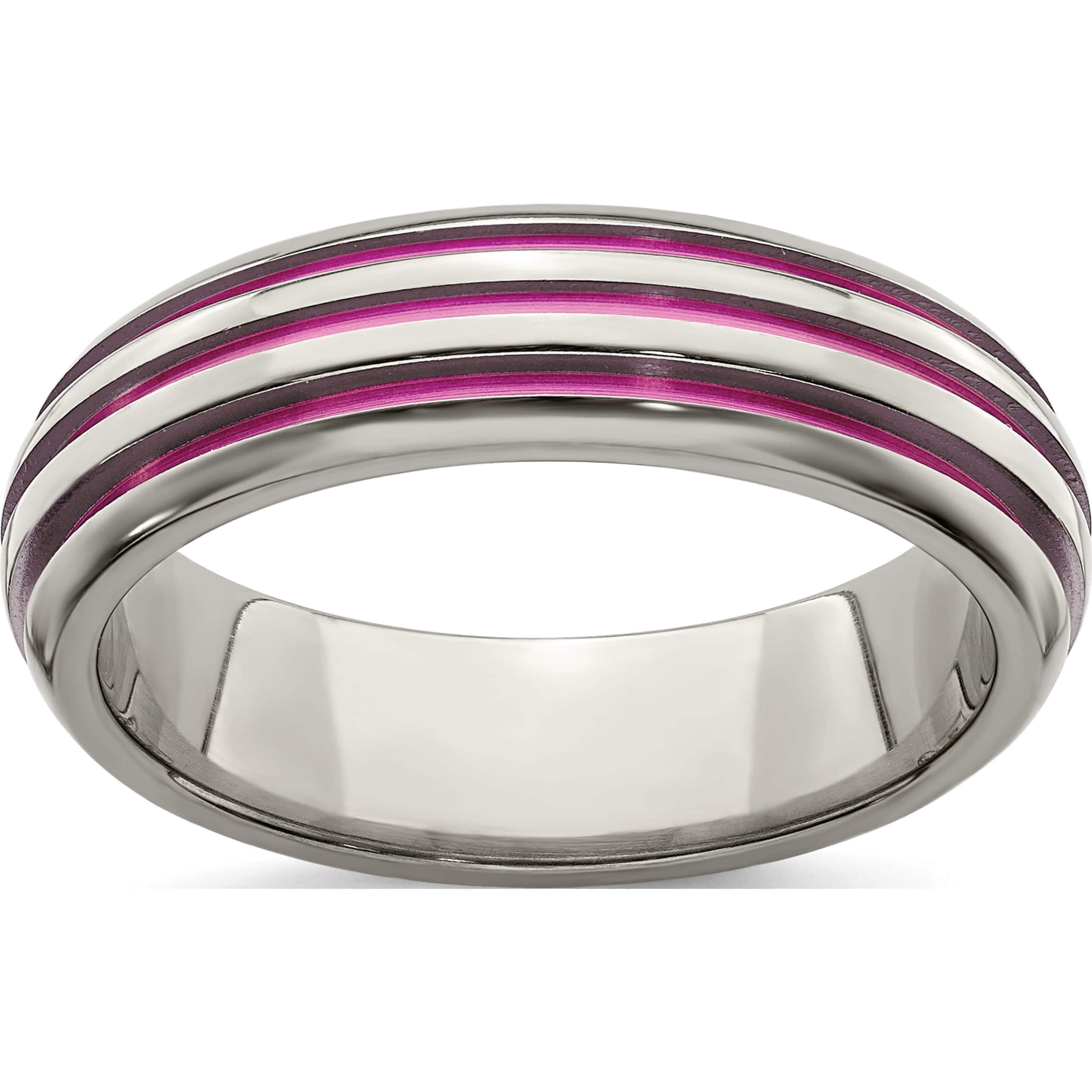 Titanium Triple Groove Pink Anodized Ring - Walmart.com