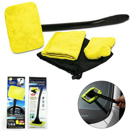 1 Microfiber Windshield Cleaner Glass Wiper Handle Easy Clean Car Shine ...