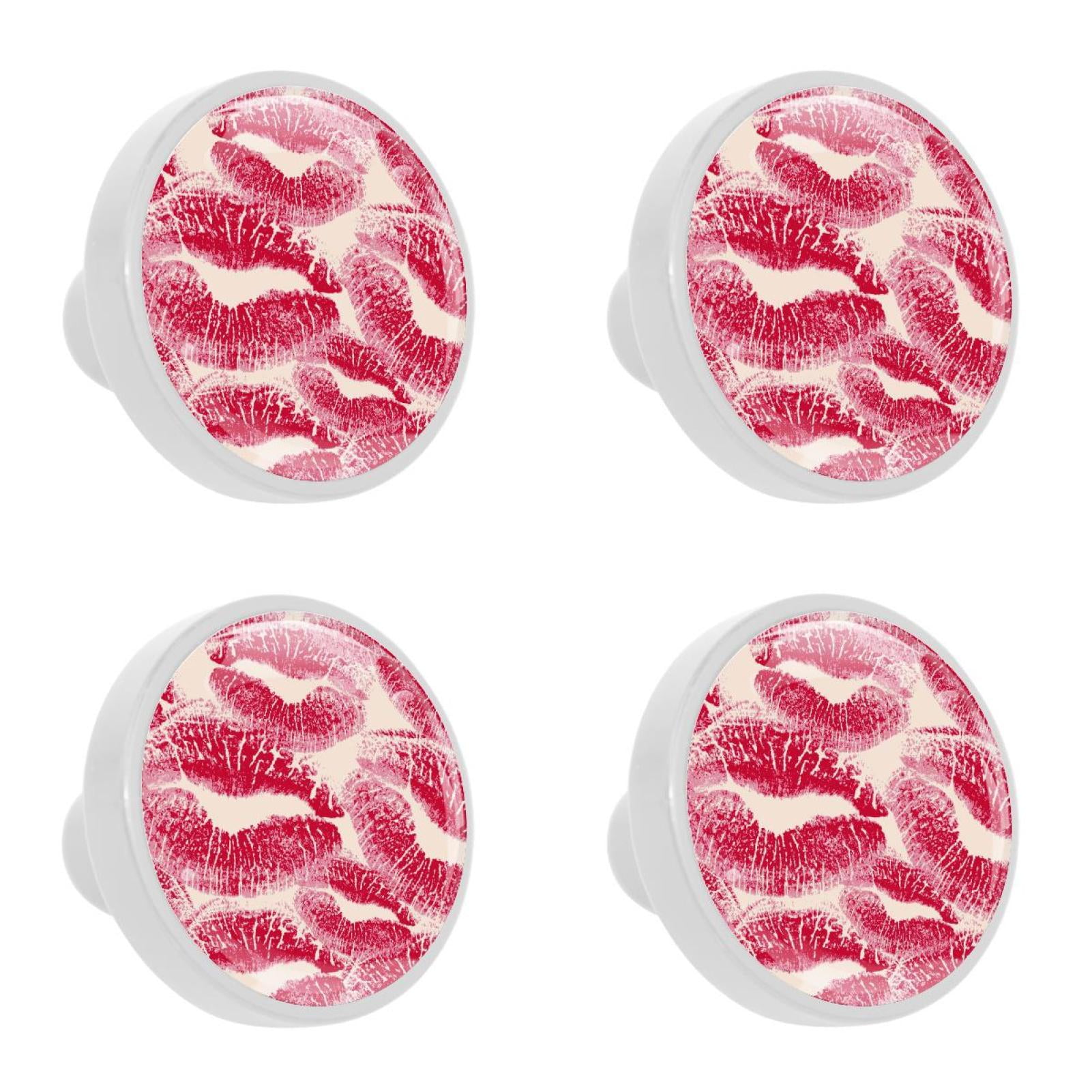 4 Pcs Red Lips Knobs for Kitchen Cabinet Cupboard Dresser Bookcase ...