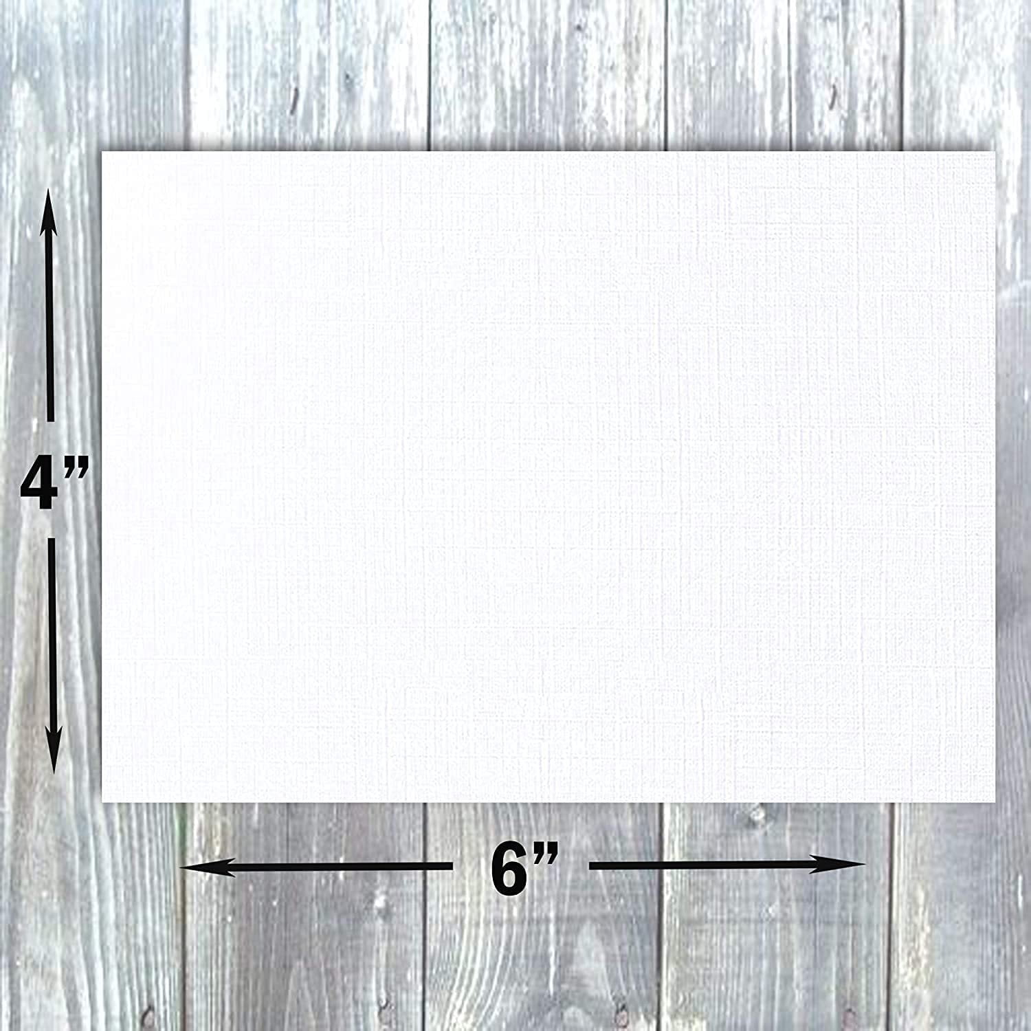 Buy Hamilco 4x6 White Linen Cardstock Paper Blank Index Cards Flat Card ...