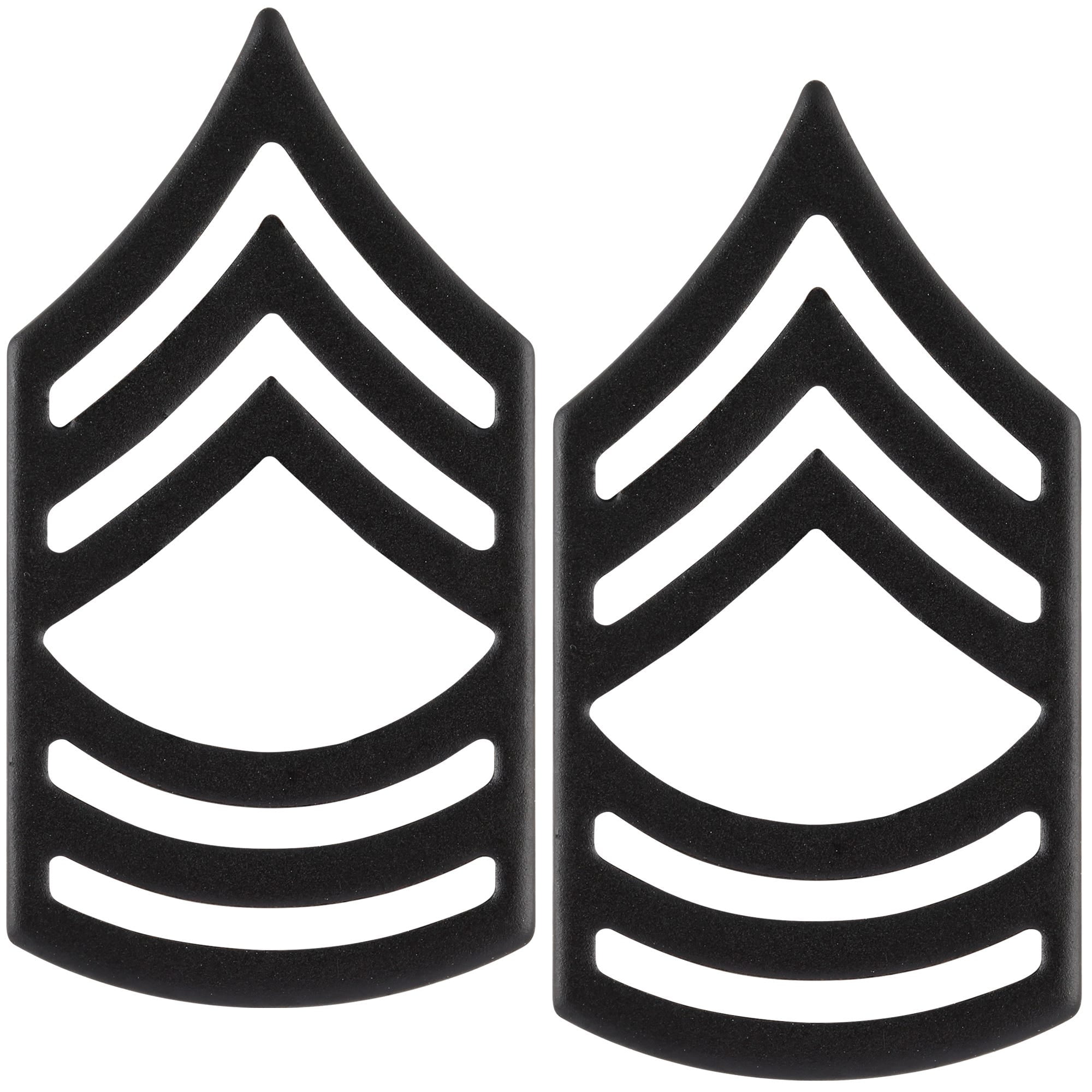 U.S. Army Master Sergeant Subdued Black Metal Rank Pair - Walmart.com