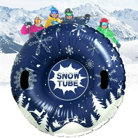 47'' Inflatable Snow Tube for Kids and Adults, Collapsible Heavy Duty ...