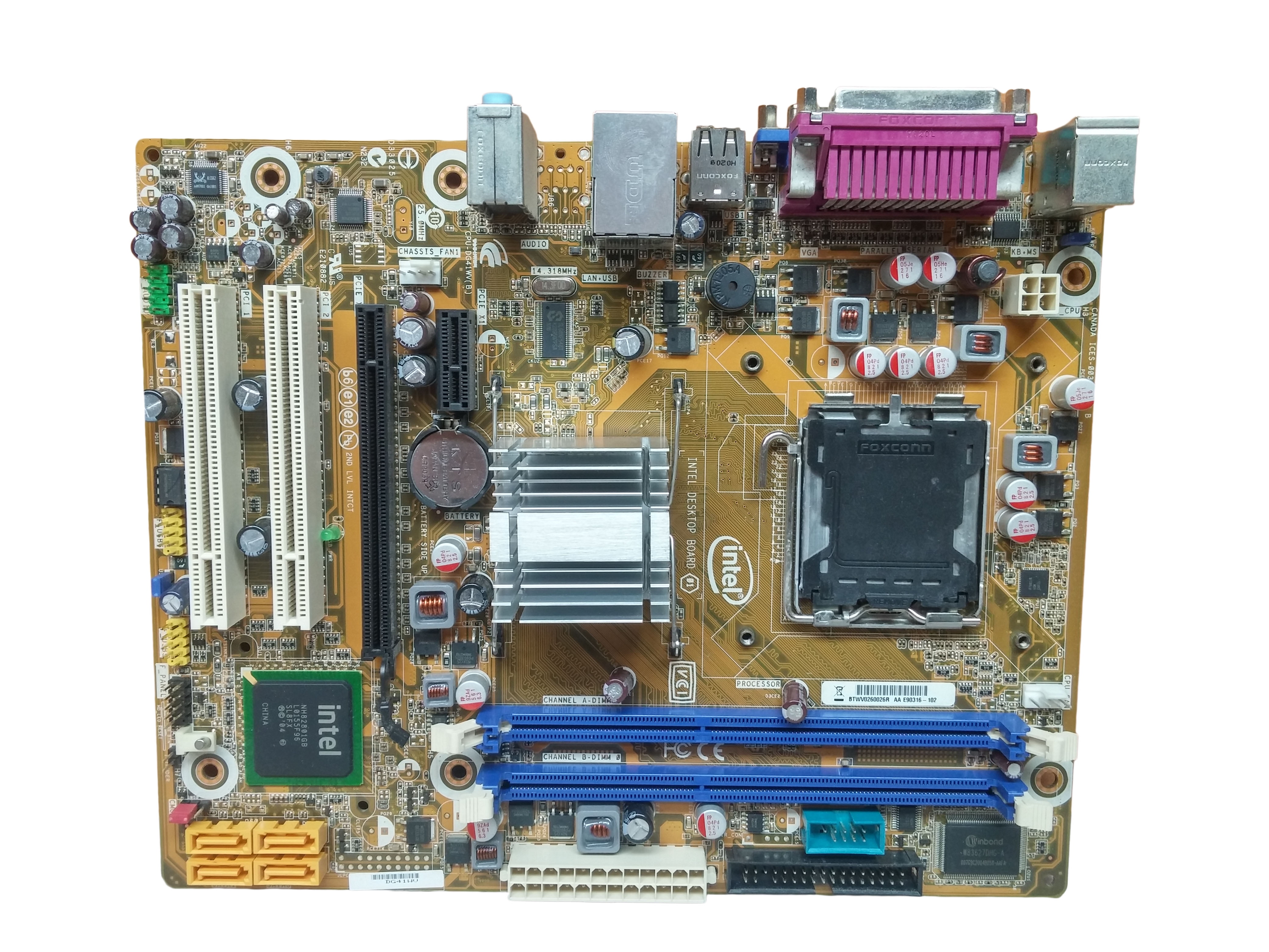 Used Intel DG41WV LGA 775/Socket T DDR3 SDRAM Desktop Motherboard ...