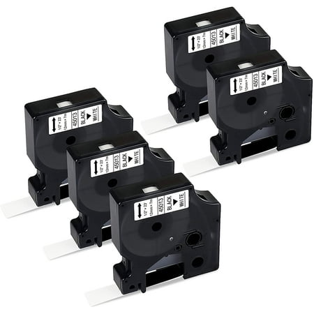 Label Tape Replacement Refill Black on White 1/2 Inch X 23 Feet ...