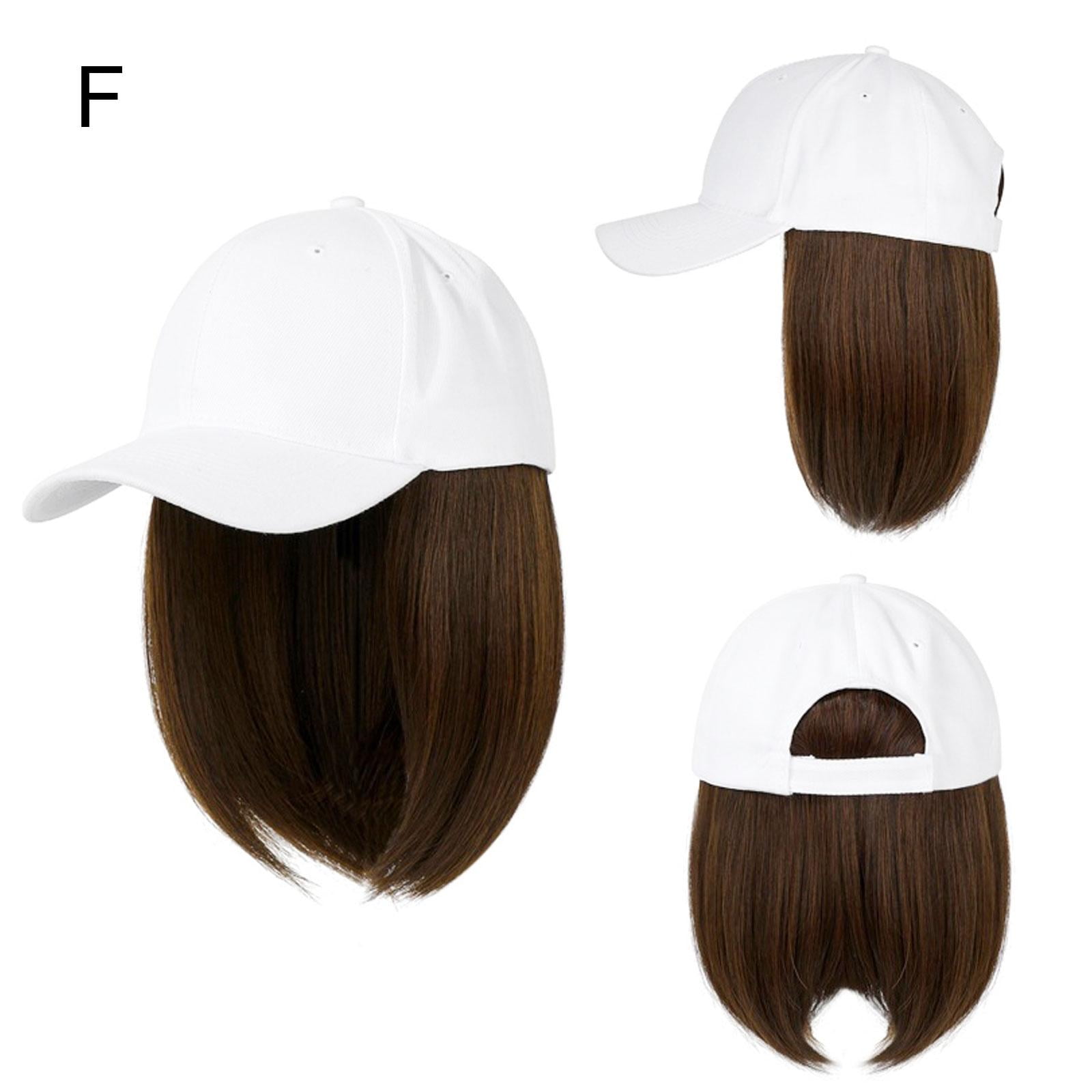 Synthetic Hat with Wigs Short Straight Bob Wig Baseball Cap Heat ...