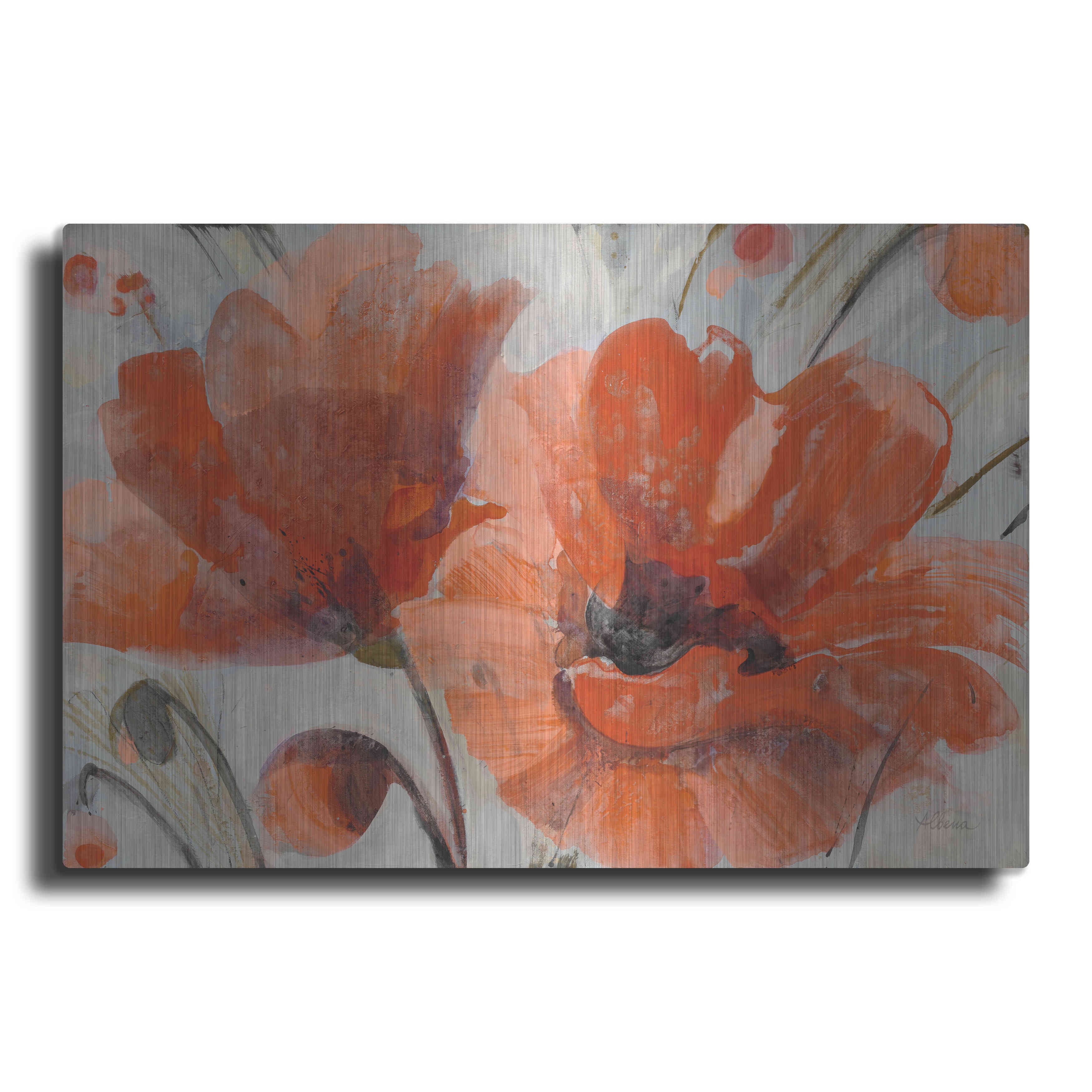 Luxe Metal Art 'Popping' by Albena Hristova, Metal Wall Art, 36"x24 ...