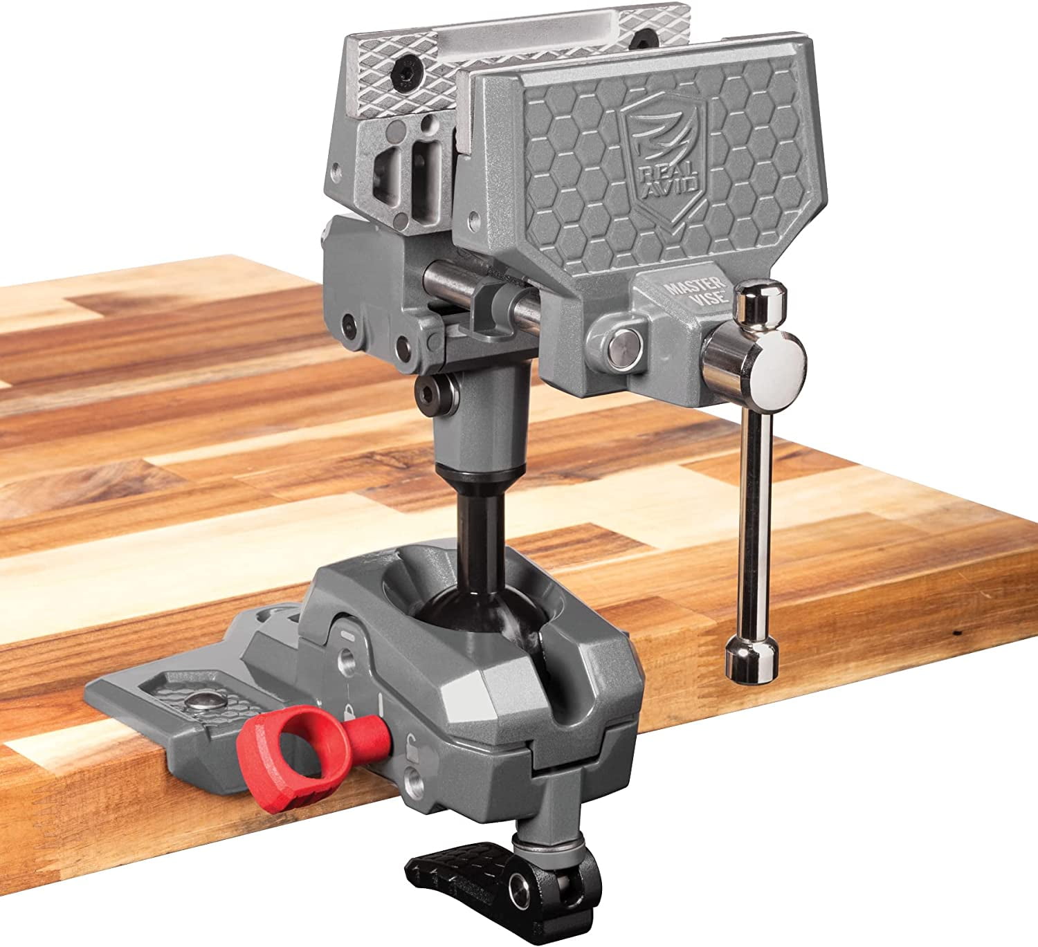 Real Avid Precision Bench Vise W/ Clamping Jaws & Swiveling Body ...