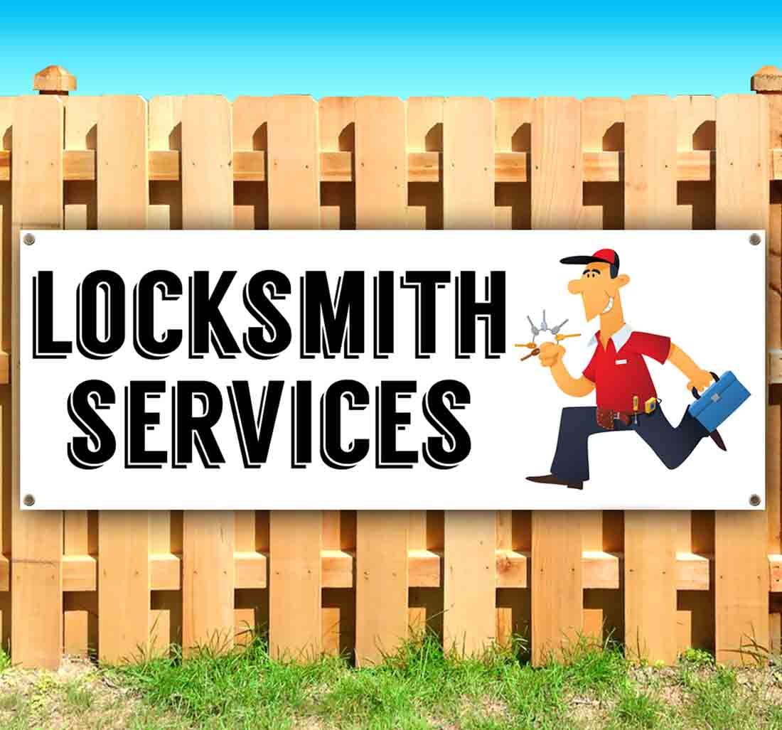 Locksmith Services 13 oz Vinyl Banner With Metal Grommets - Walmart.com